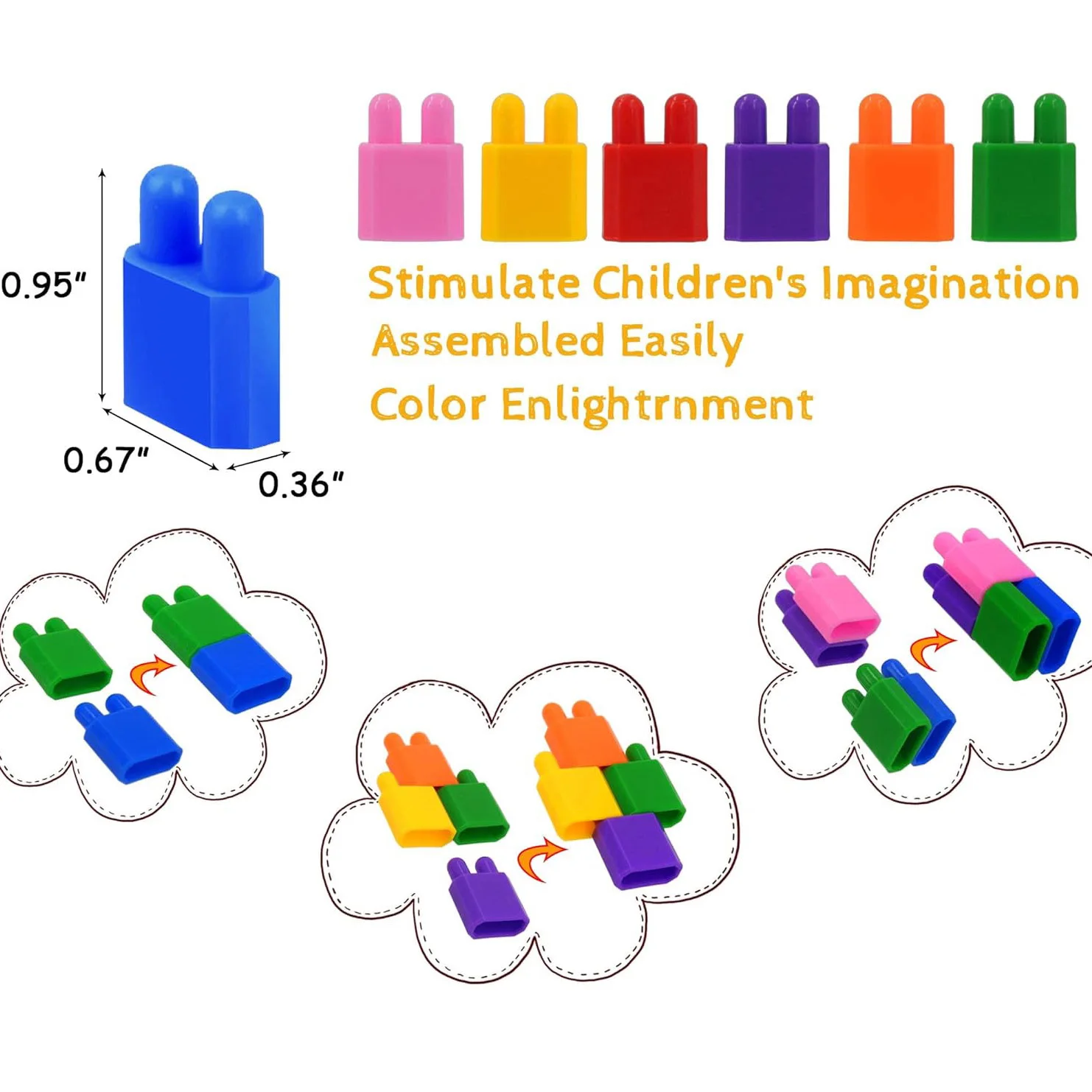 Kids 620pcs STEM Educational Building Blocks Set PP DIY Construction ...