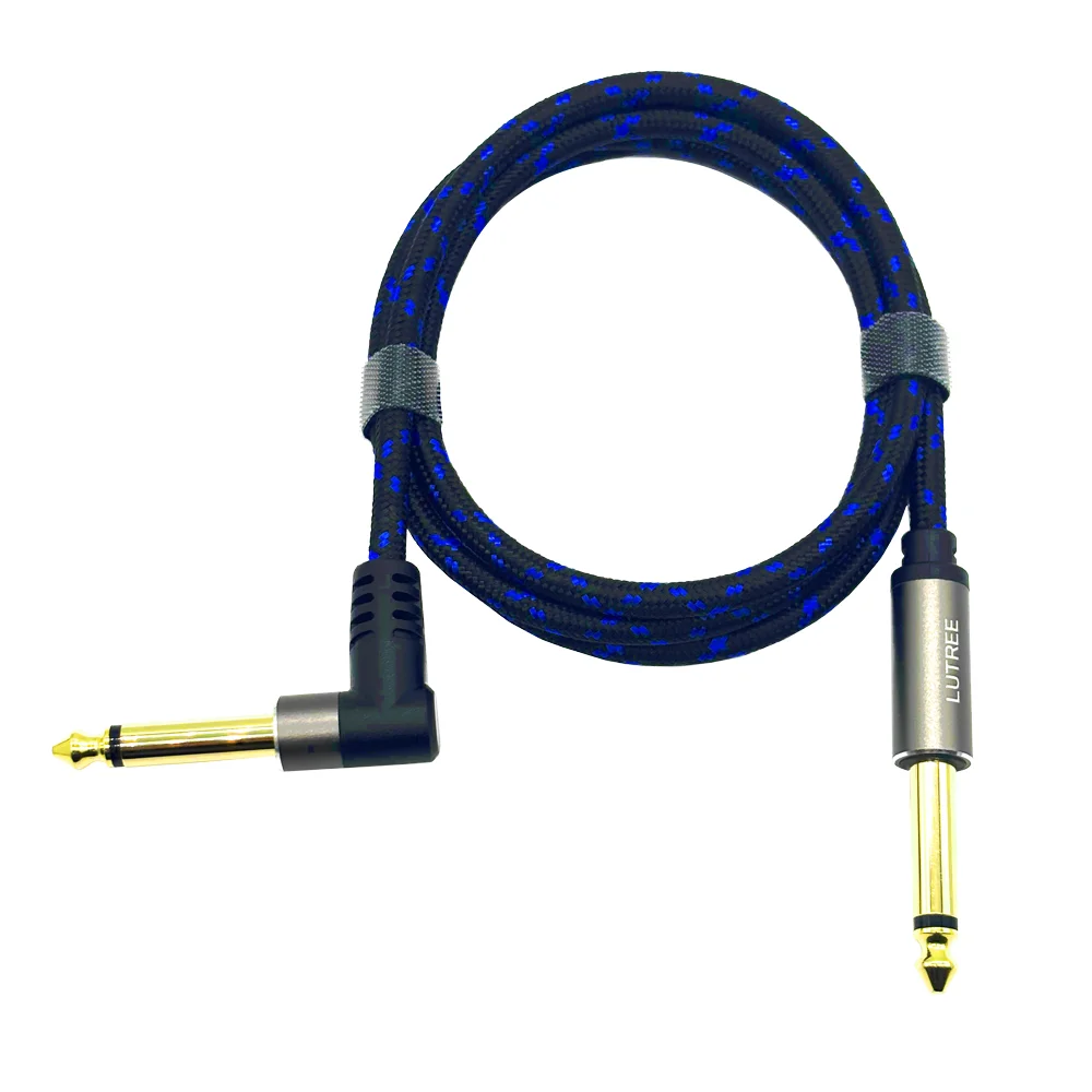 5M 90 Degree 6.35MM Balanced Stereo Audio Cable Male to TRS Male ...