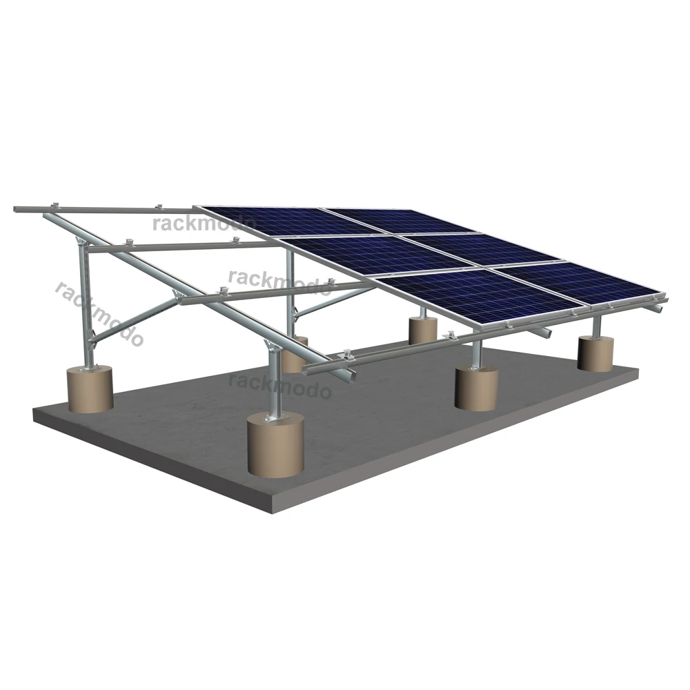 Galvanized Steel Pole Stand Mounting Bracket Solar Panel Ground ...