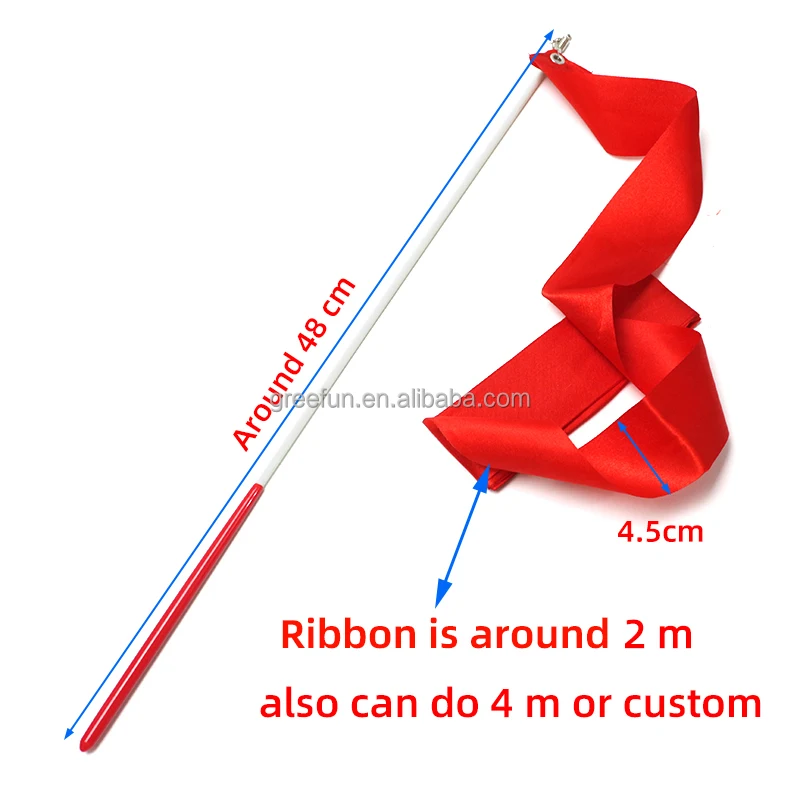 Hot Selling Child Gymnastics Ribbon Colorful Silk Streamer Fabric ...