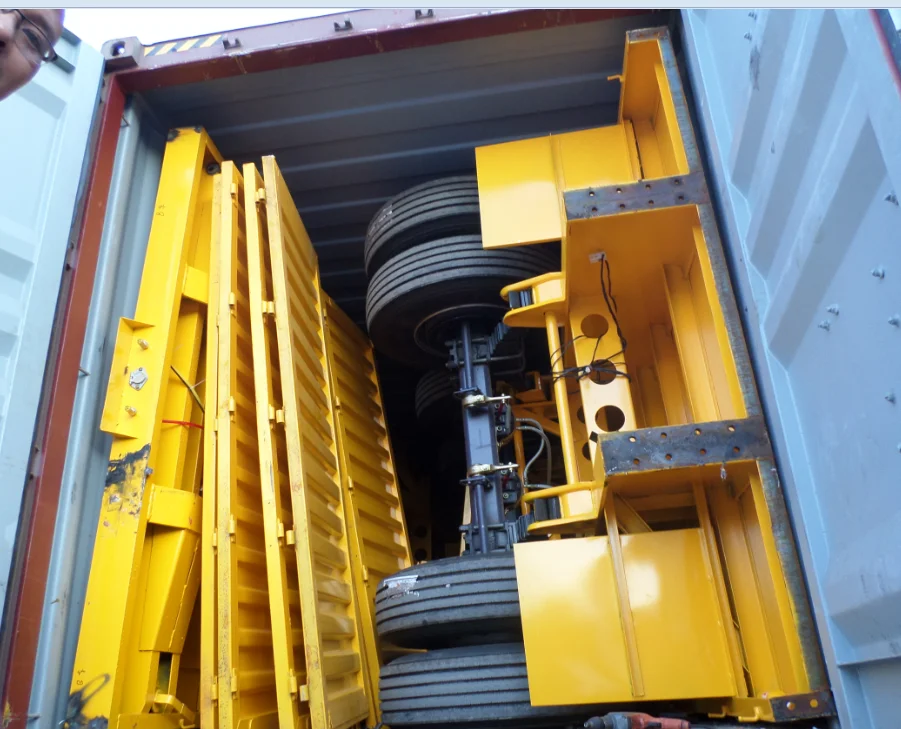 3 Axle 40 Feet Container Flatbed Platform Trailer 40 Tons Loading ...