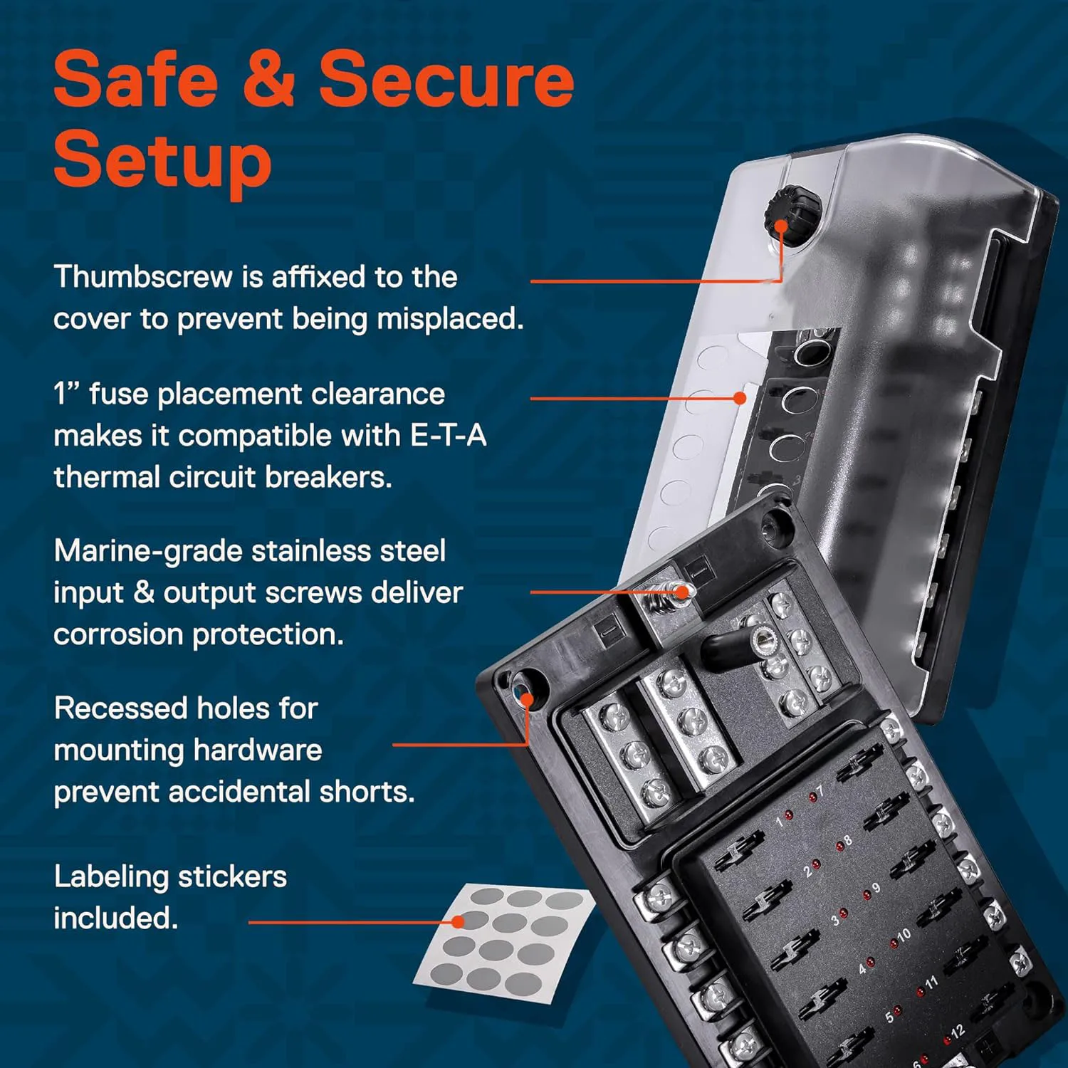 10 Way Fuse Block with Ground Negative Bus for Automotive Dual Positive ...