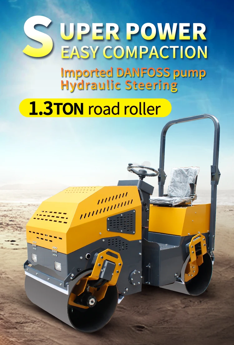 Double Steel Wheel Hand Roller Compactor Hand Operated Asphalt Mini ...