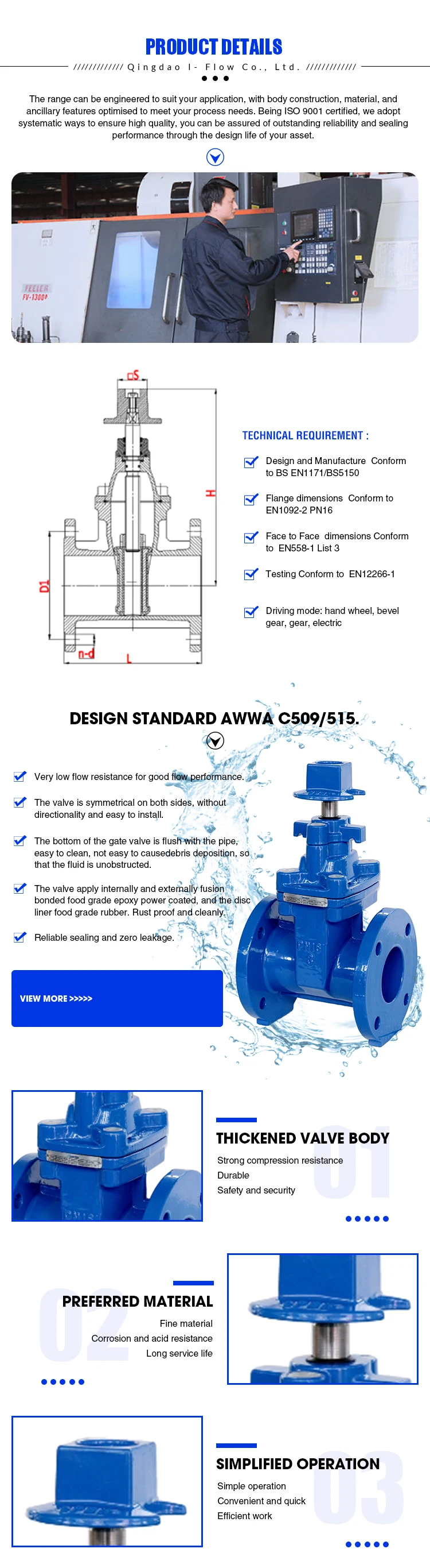 Rubber Lined Gate Valve for Water Application - Standard