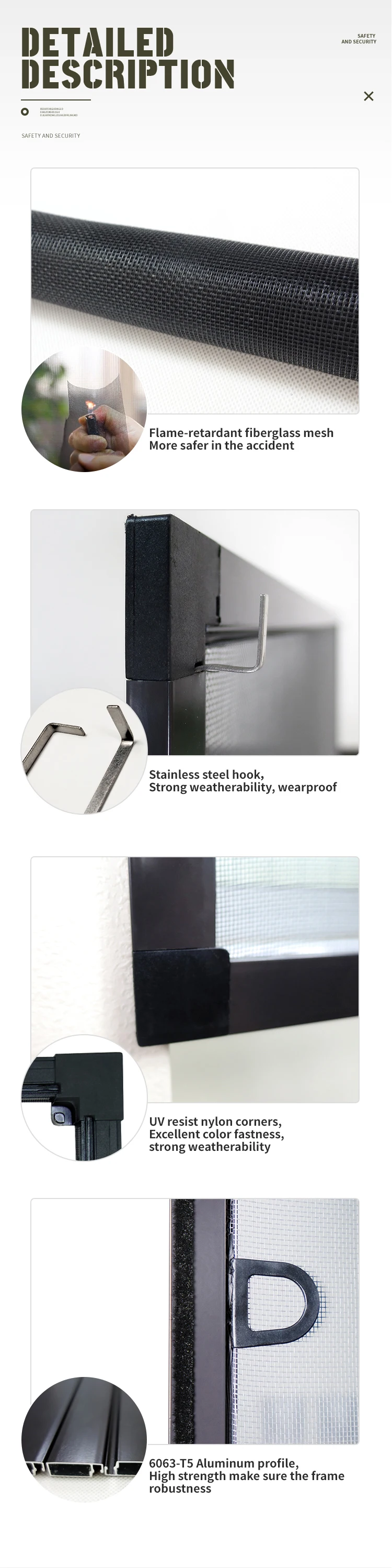 Custom Top Quality Mosquito Screen Net Window Aluminum Frame Insect Fly ...