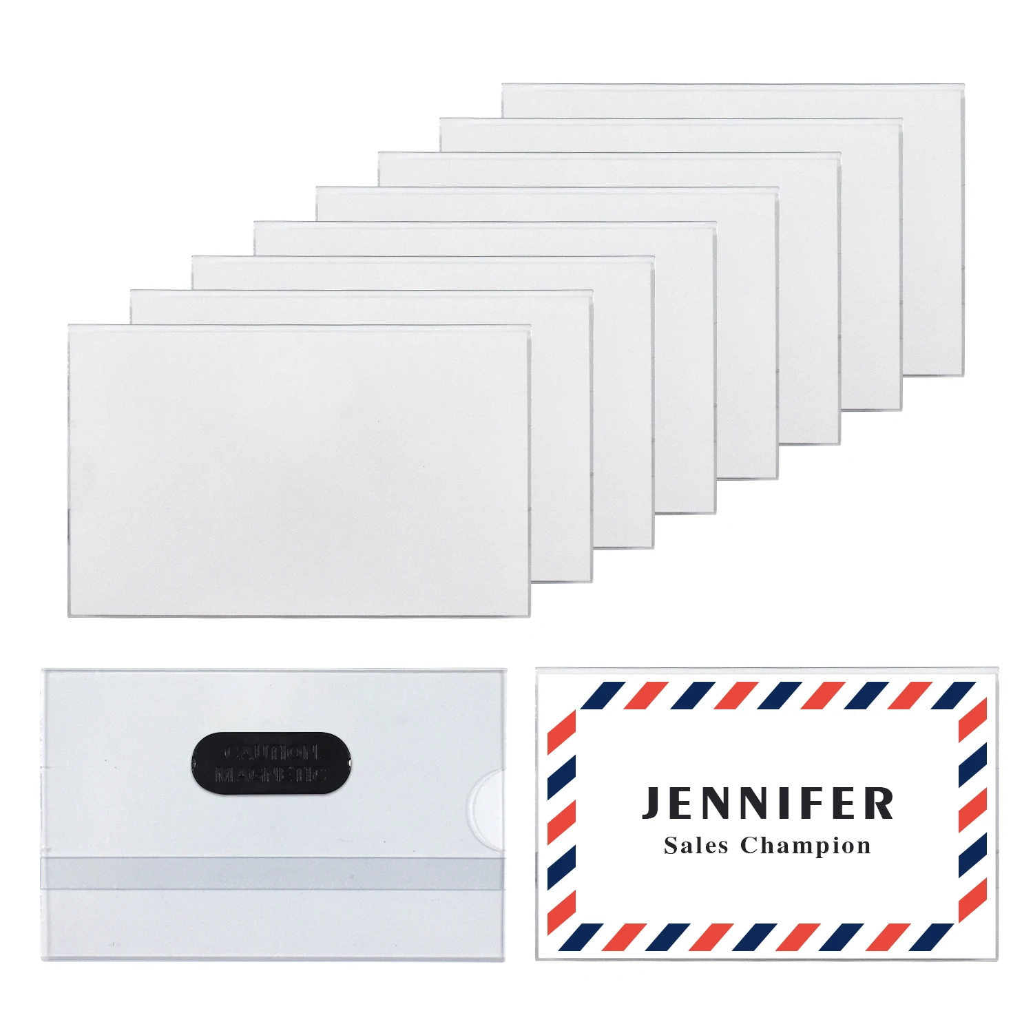 Uci Magnetic Name Plate Badges Transparent Plastic Id Card Name Holder ...