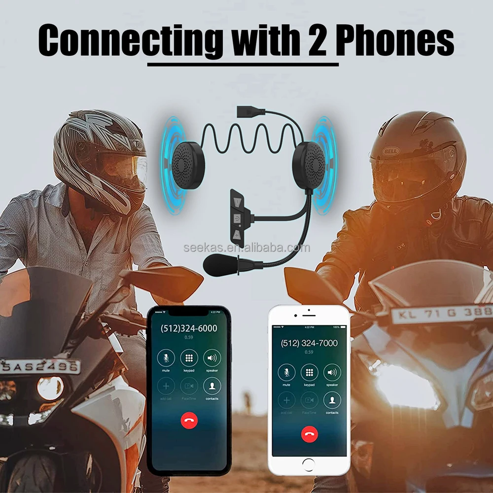 Motorcycle Helmet Headset with V5.2 Bluetooth - 35 Hours Play Time