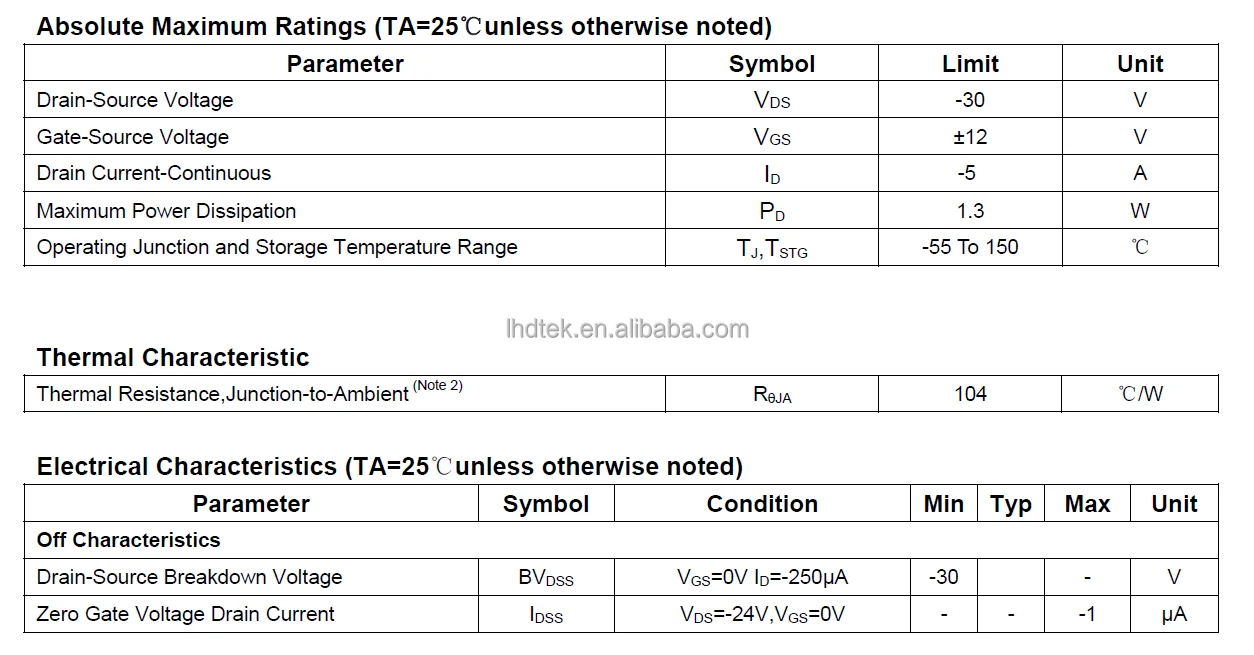 Original Product P-channel Mosfet Hc3401a 30v 5a Power Mosfet Transistor Sot23-3 Hc3401 Ao3401 ...