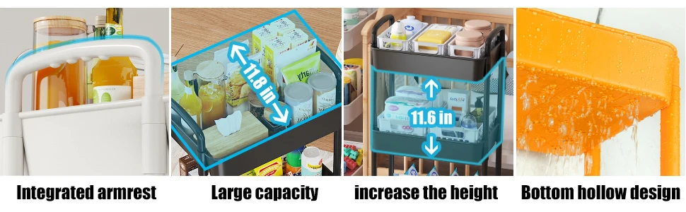 Walue Practical Storage Cart 5-layer Movable Storage Box With Wheels ...