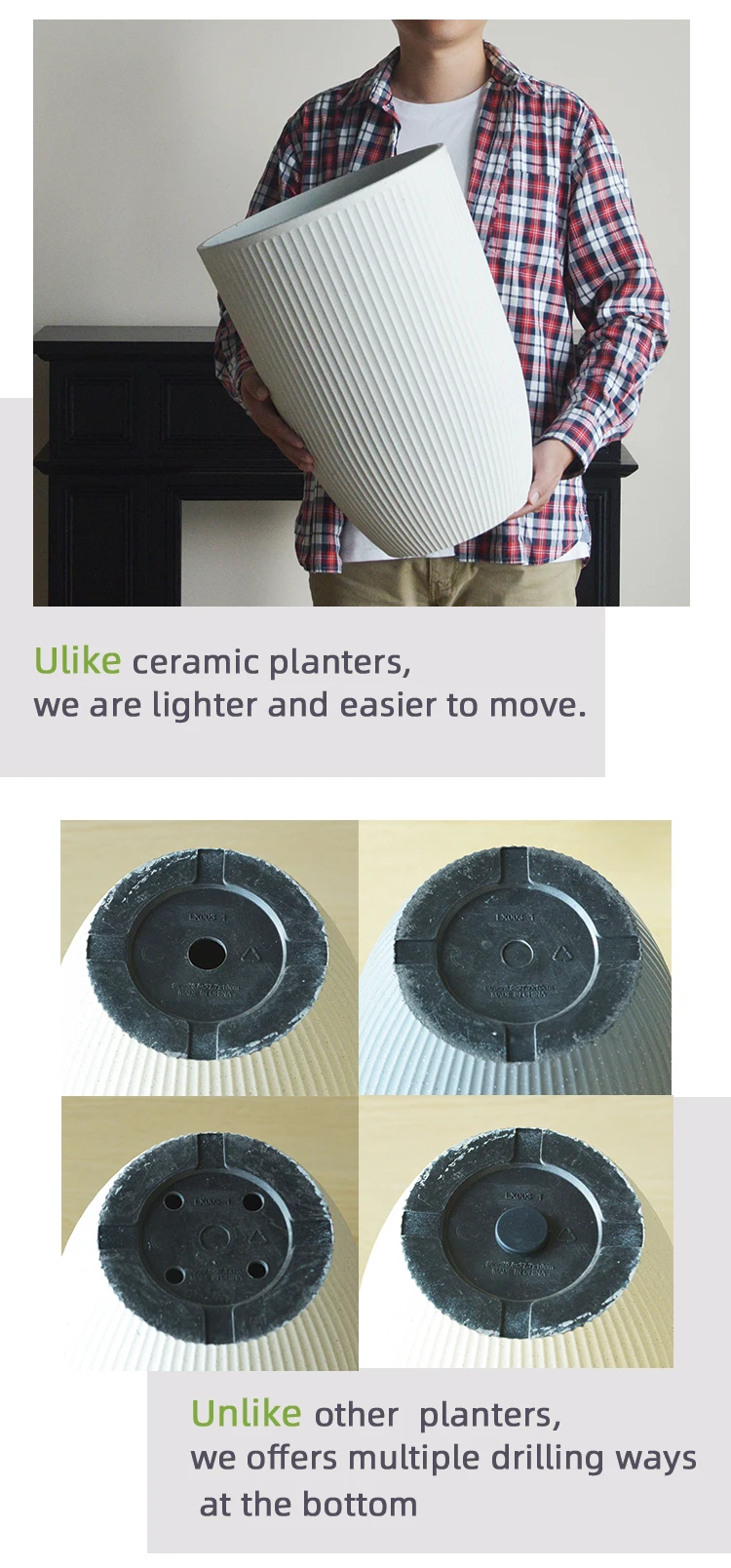 Wholesale Plant Pots Plastic Planters Large Tall Plastic Minimalist ...