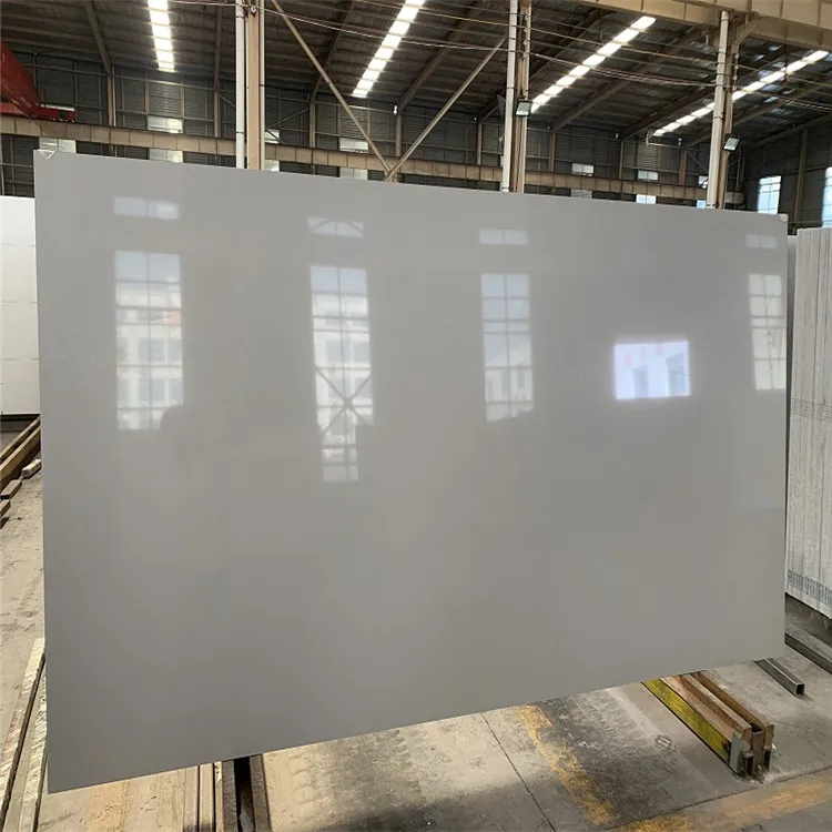 Modern Style Artificial Pure Grey Quartz Countertop Gray Quartz Stone ...