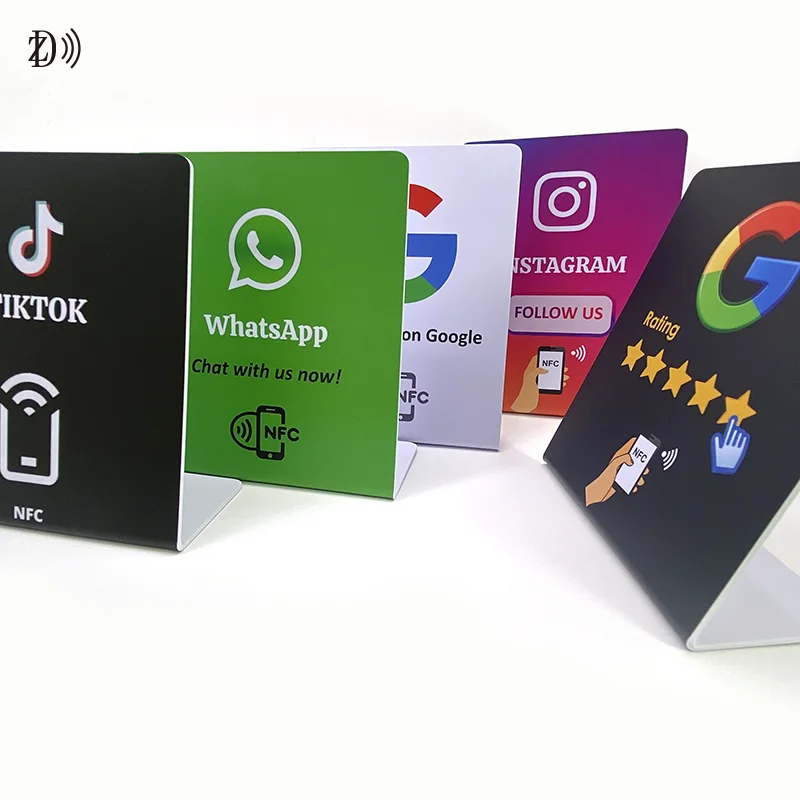 Acrylic Stand NFC RFID Review Stand Table Tag Logo QR Code Printing 215 ...