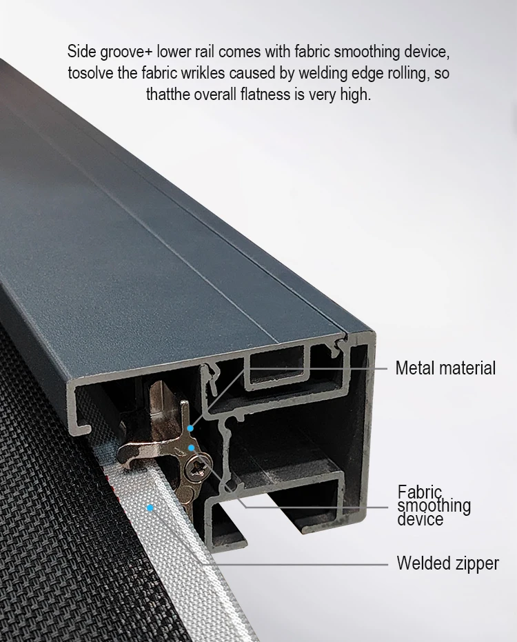 Outdoor Wind Proof Electric Sun Shade Monsoon Motorised Zip Track ...