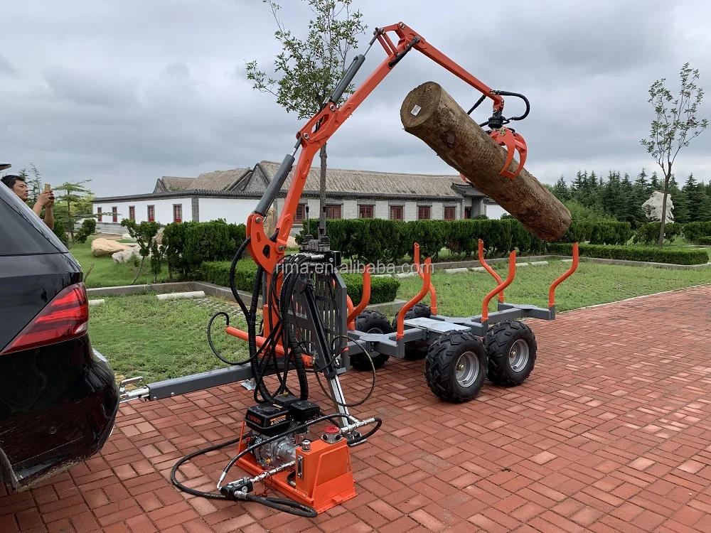 1.5ton ATV Timber Log Trailer with Crane - Efficient Log Loading
