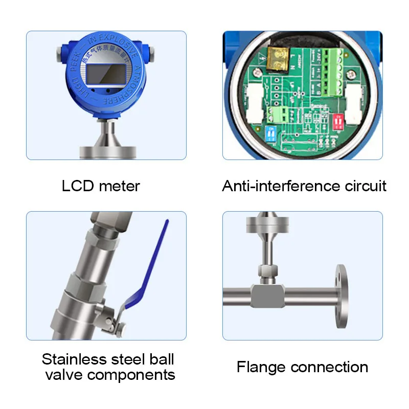Insertion Type Argon Hydrogen Helium Digital Gas Thermal Mass Flow ...