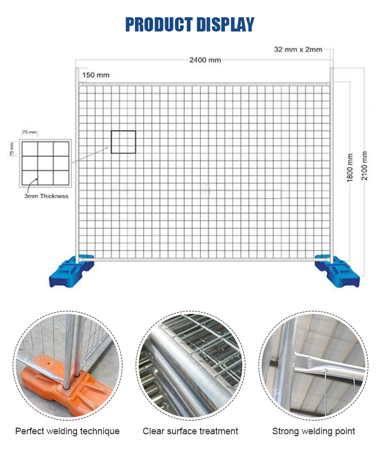 Hot Dip Galvanized Construction Fence for Building Properties
