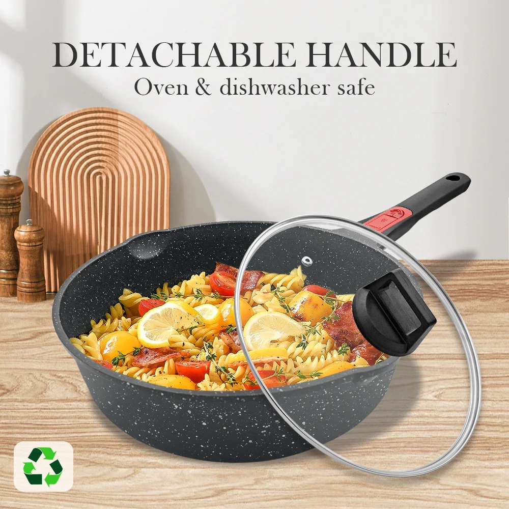 13pcs Aluminum Cookware Set - Granite Non Stick Pans