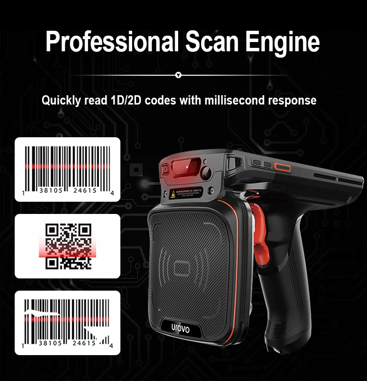 Urovo Dt50u Android 2d Qr Code Rfid Reader Handheld Terminal Pda Android Barcode Scanner With ...