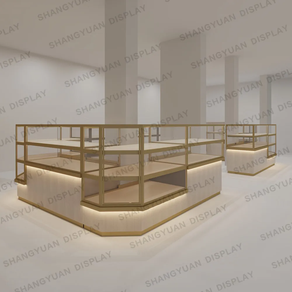 Luxury Kiosk Glass Display Cabinet Custom Jewelry Perfume Kiosk Premium ...