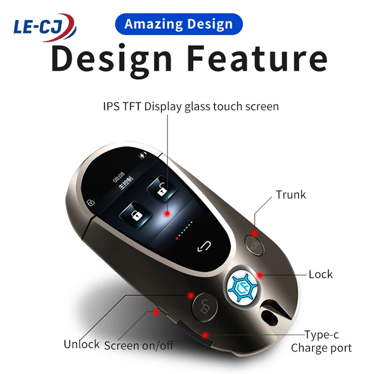 New 5 Buttons Modified Remote Universal Lcd Smart Car Key Car Alarm ...