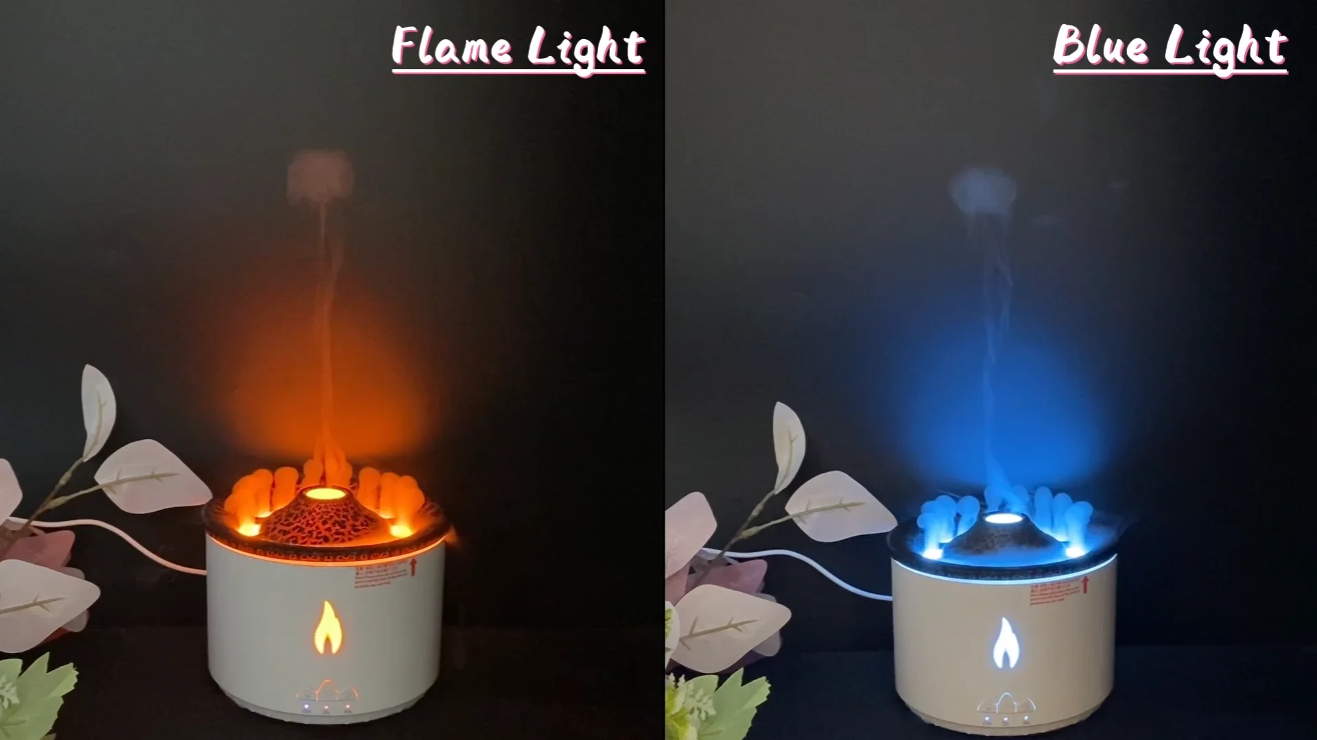 Volcanic Jellyfish Flame Aroma Humidifier 360ml Portable Table Electric ...