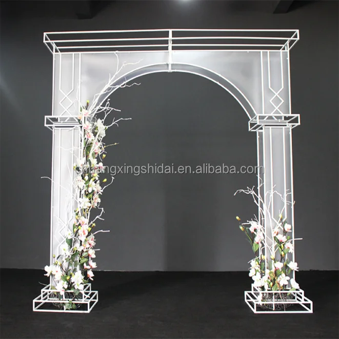 White Elegant Metal Wedding Arch Backdrop Design| Alibaba.com