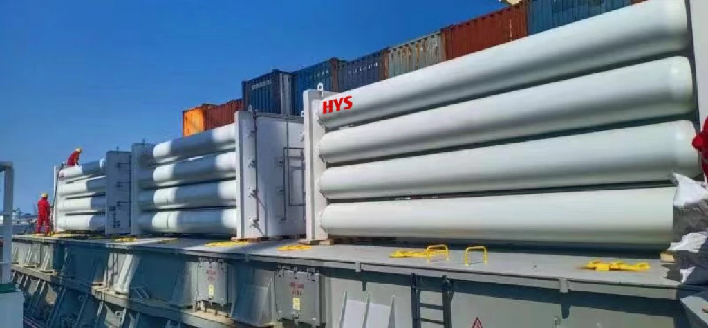 Gas Cylinder Tanker Fuel Tank Trailer Cng Tube Trailer 12 Tubes Skid ...