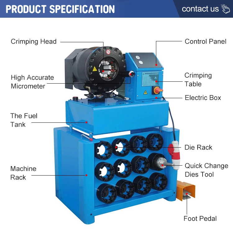 Pipe High Pressure Hose Crimper Hydraulic Hose Crimping Machine - Buy ...