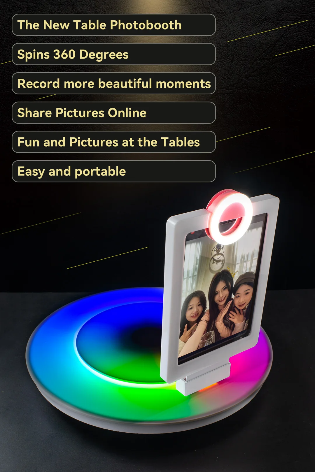 Selfie Machine Kiosk Video Booth Table Photo Booth Table Top Photo Booth With Props Free ...