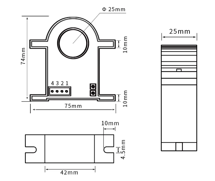 0-1500A Hall Sensor Current Sensor AC/DC Current Transducer Hall Effect ...