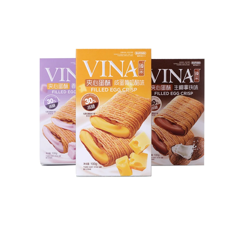 Franzzi Eag Crispy Taro Milk Flavored Cookies 100gx24 Sandwich Falitz ...