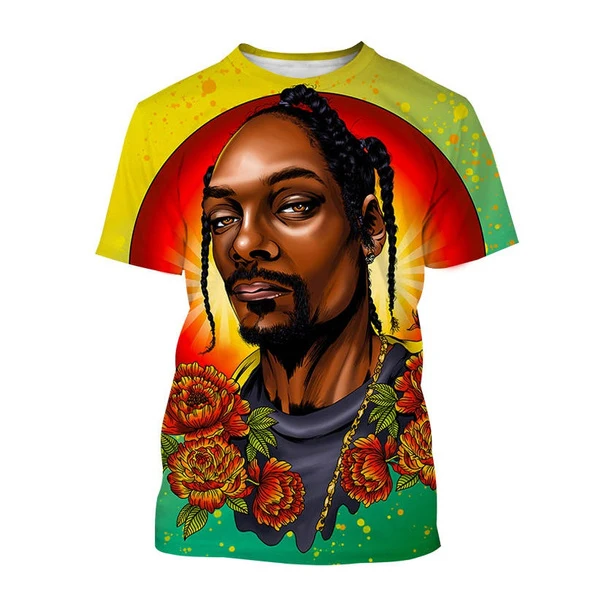 Summer Pop Rapper Snoop Dogg Printed Shirt Round Neck Casual 3d ...