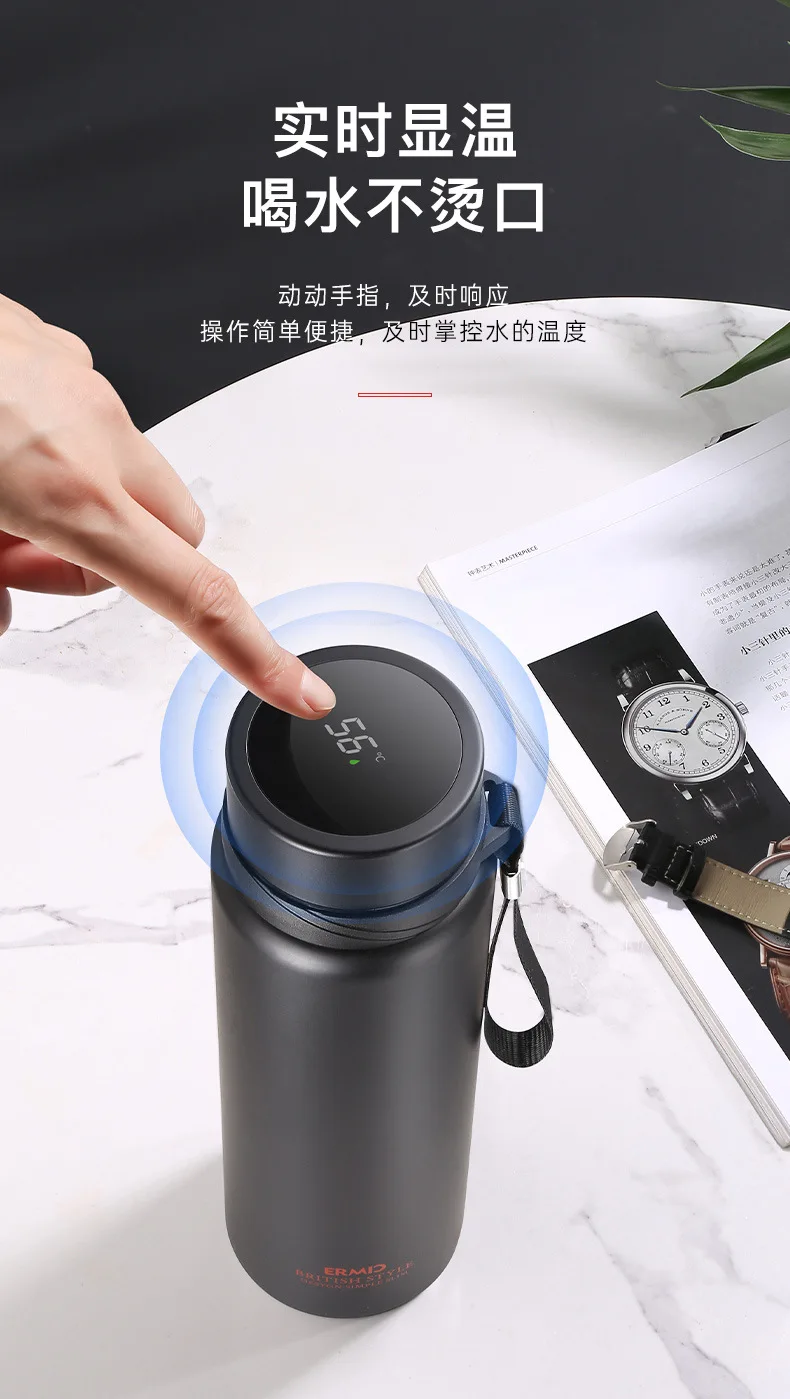 1000ml Stainless Steel Insulated Vacuum Flask with LED