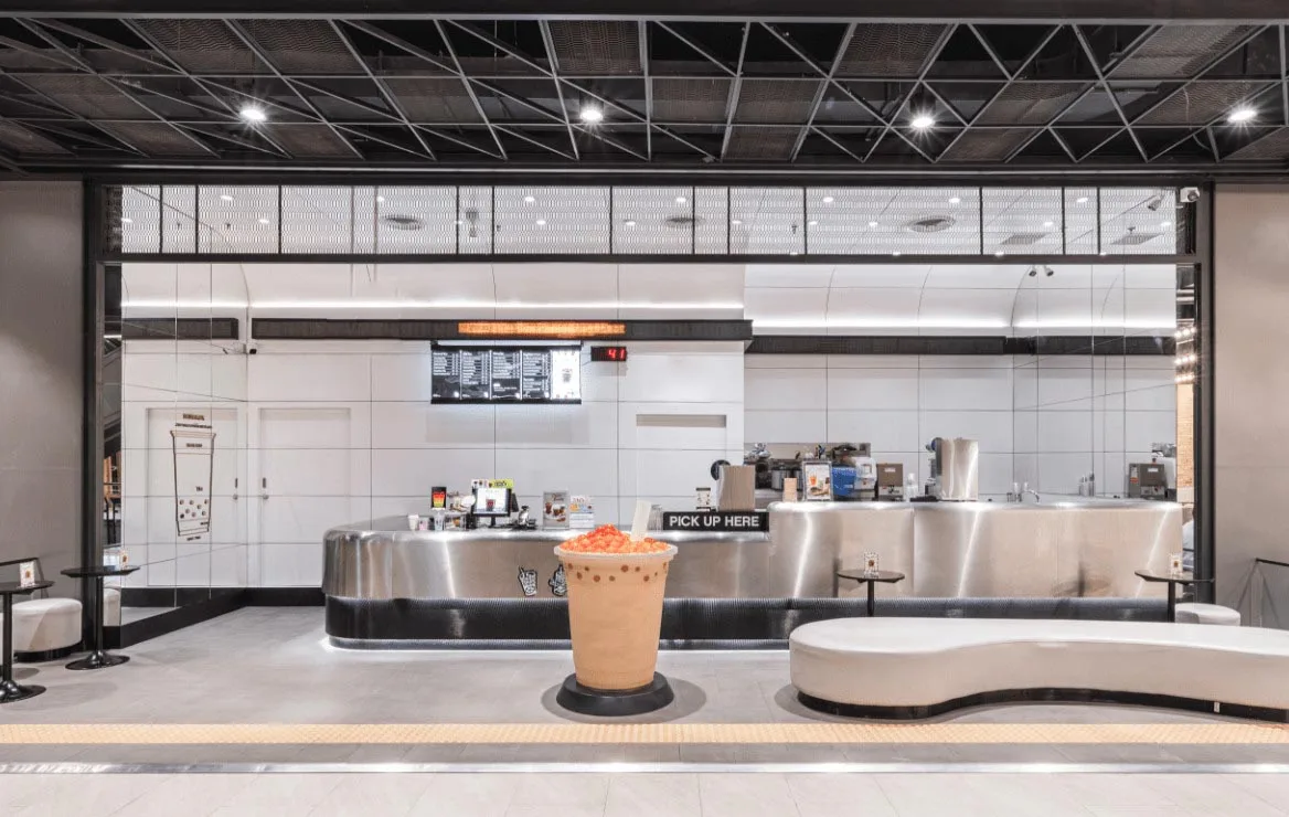 Modern Milk Tea Shop Kiosk Bar Counter - Customized Design