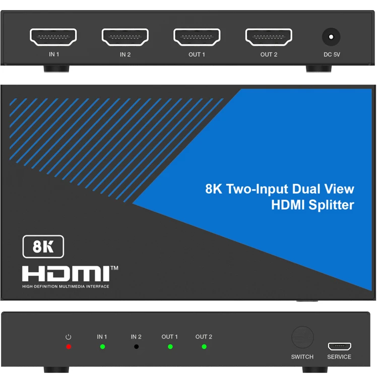 8k Hdmi Splitter Ultra Hd 2.1 High Speed 48gbps Hdmi Switch 2x1 8k@60hz ...