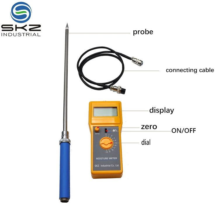 Skz111d Probe 600mm Digital Hay Moisture Sensor Humidity Meter For ...