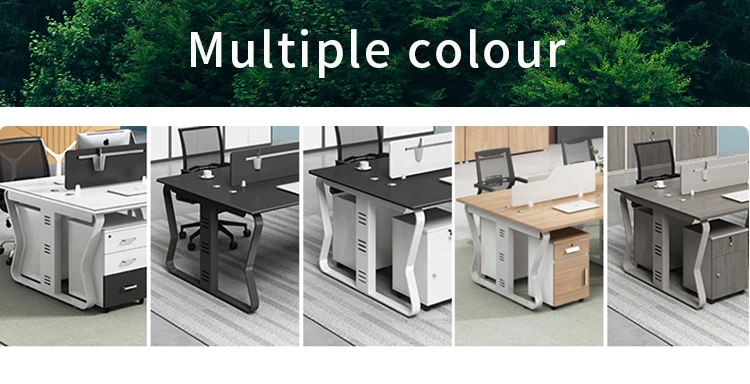Modern Steel Leg Small office Modular Workstations Design With Cabinets ...