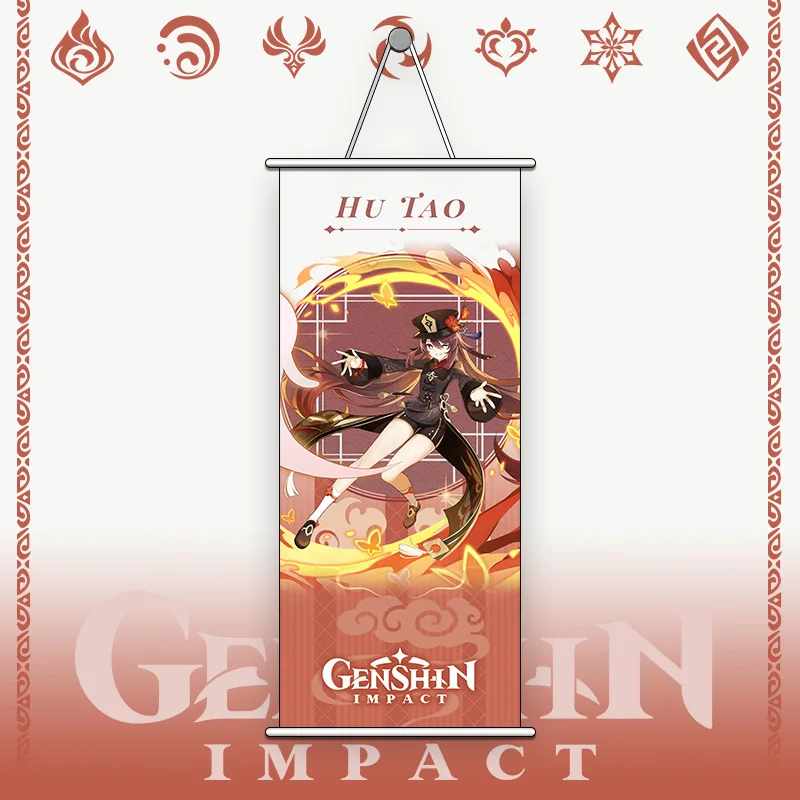 14 Design 35x74cm Genshin Impact Wall Scroll Hanging Painting Wall ...