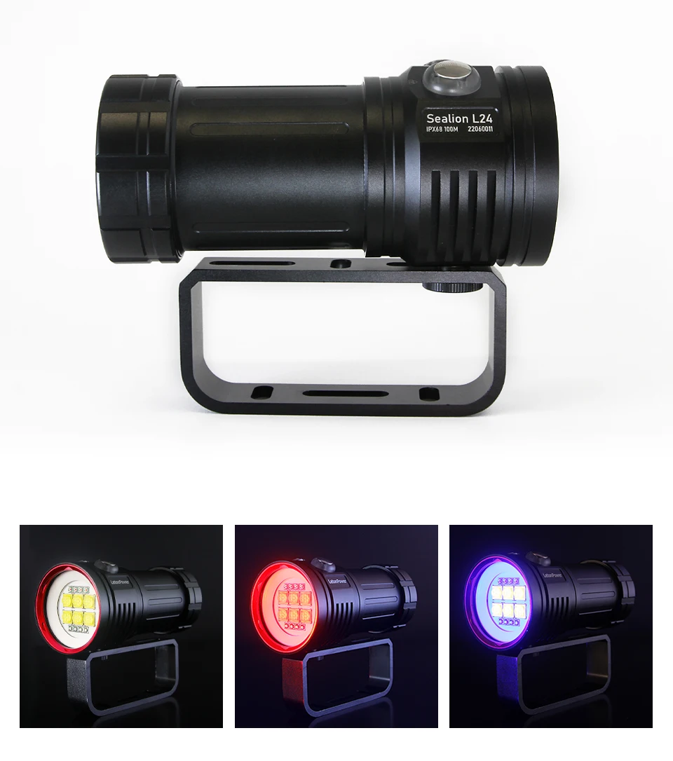12000 Lumen Water Photography Diving Torch Scuba Dive Lights 120 Degree ...