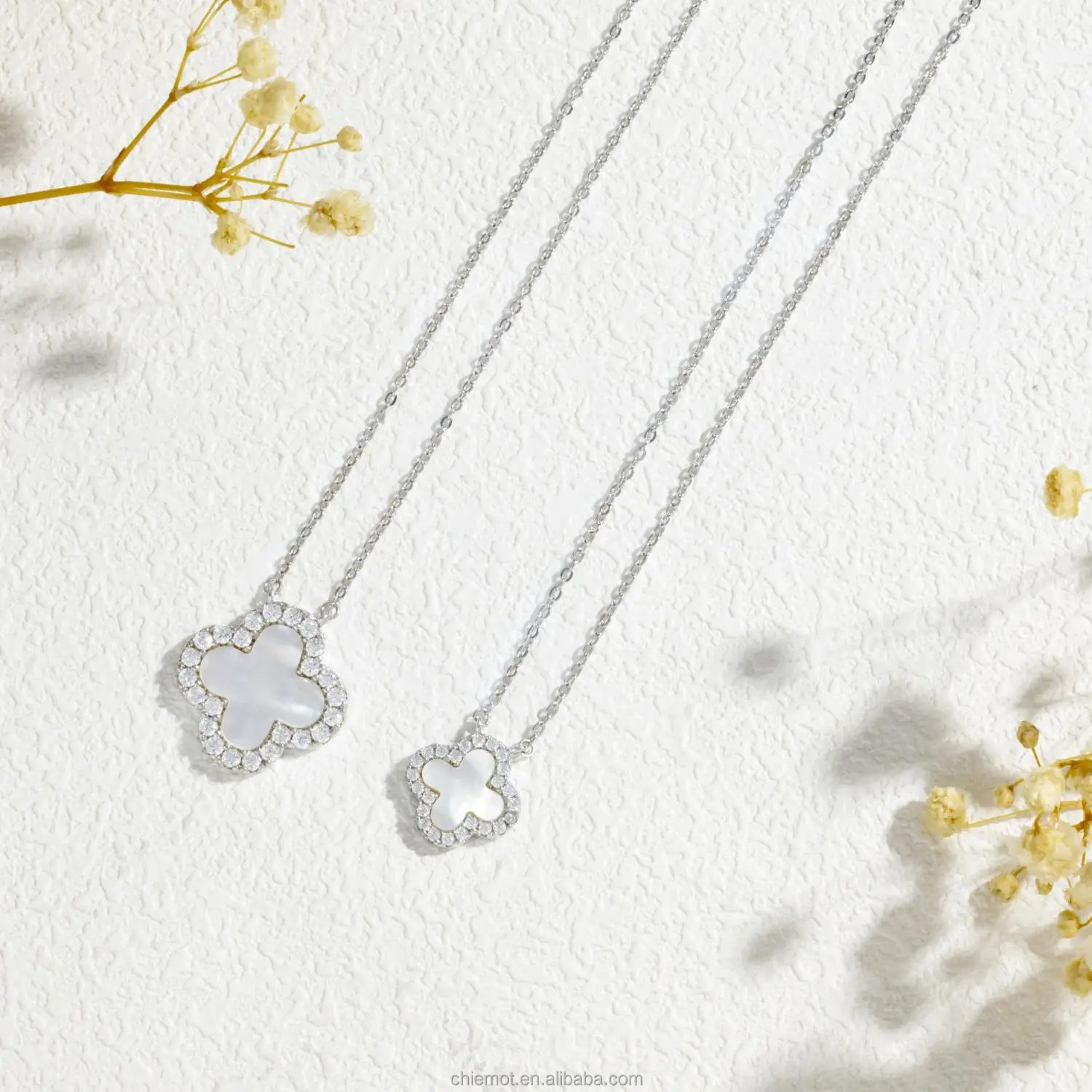 Vana Wholesale 925 Sterling Silver Four Leaf Clover Pendant Necklaces Plus 18*18mm 4 -leaf ...