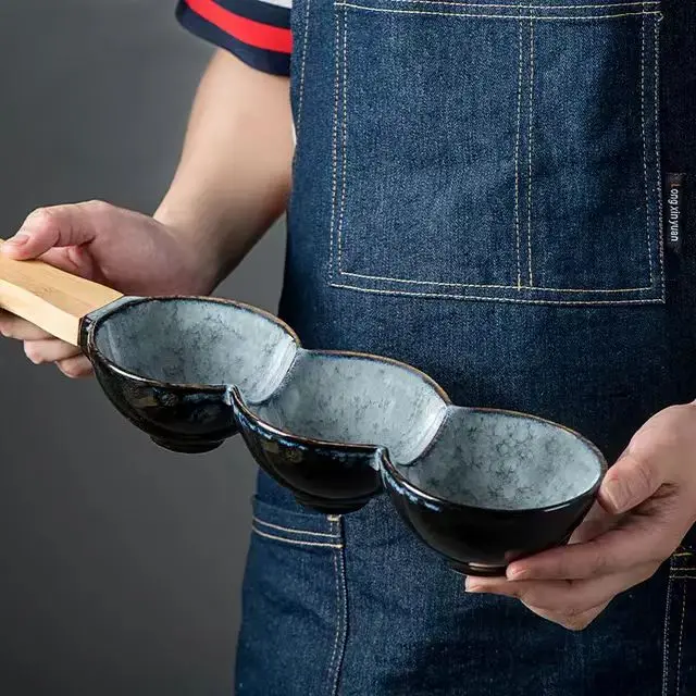 Modern Tabletop Serving Trays 3-compartment Porcelain Appetizer Serving ...