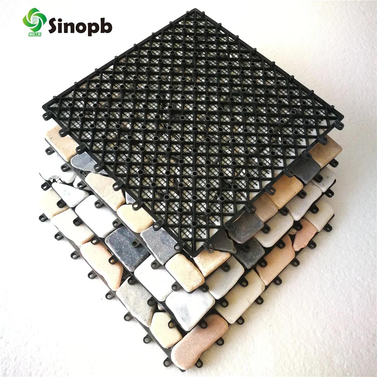 Unique Natural Stone Interlocking Decking Tiles for Garden Flooring