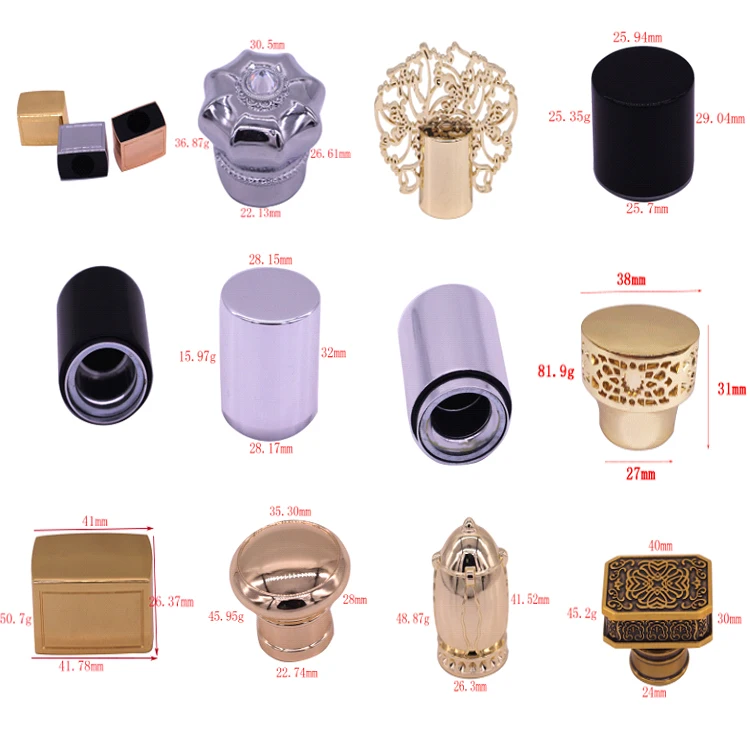 Zamac-Tapas de Perfume de lujo, tapa de Perfume dorada para botella de ...