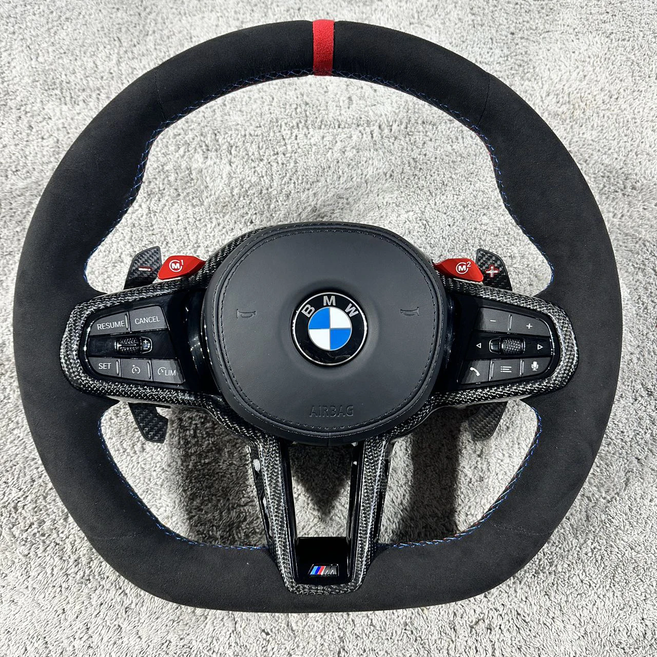 With Carbon Trim Full Alcantara Leather M Sport Steering Wheel for BMW ...