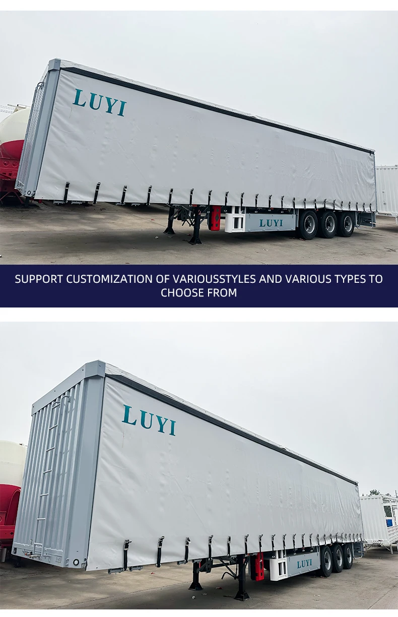 European Design With Waterproof Board Cargo Box Trailer 3 Axle Side ...