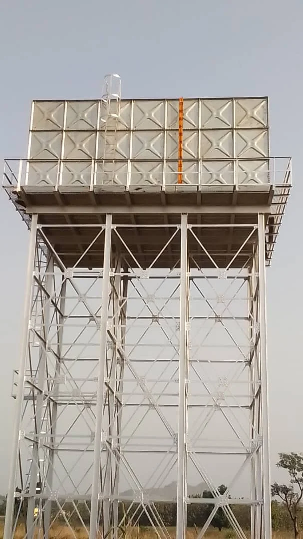 Factory Sales Square Panel Water Tank with Steel Tower Elevated GRP ...