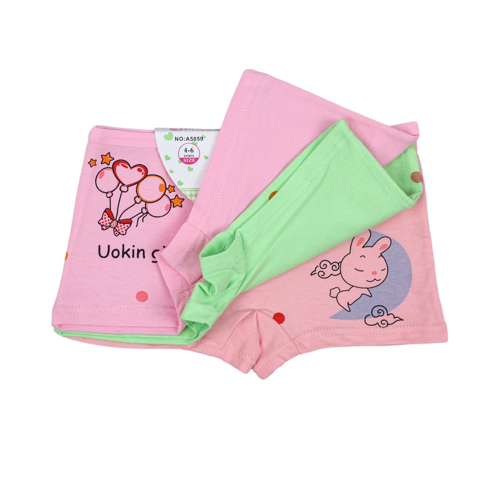 UOKIN Cute Cartoon Boxers for Girls 4-10 Years Cotton Underwear Shorts ...