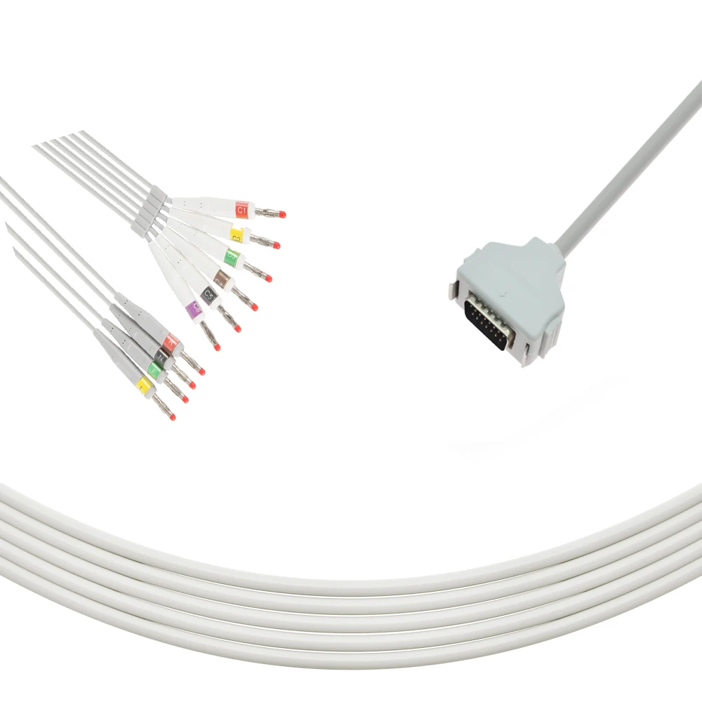 Fukuda Denshi Fx-3010/fcp 2155 Direct-connect Ekg/ecg Cable,Db 15pin ...