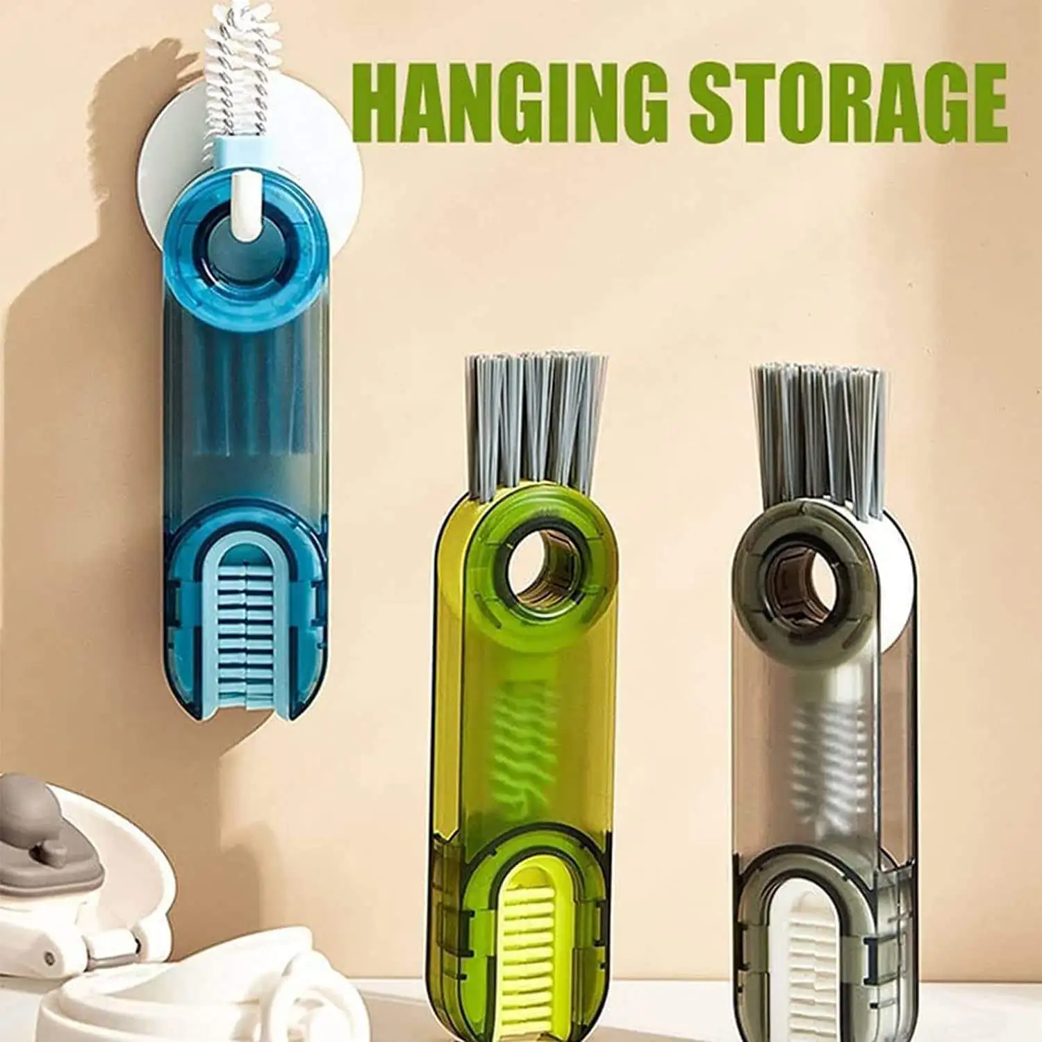 3 in 1 Multipurpose Bottle Gap Cleaner Brush Cup Crevice Water Bottle ...