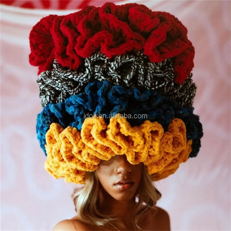 IDOIT Women Crochet Bucket Hats - Y2K Fashion Knit Hats
